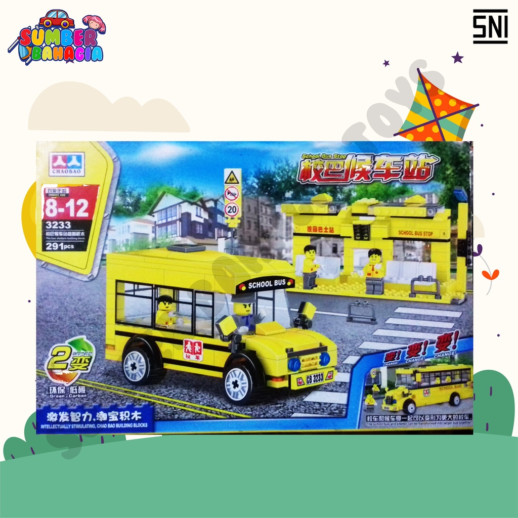 Jual Lego Chao Bao School Bus Stop | Shopee Indonesia