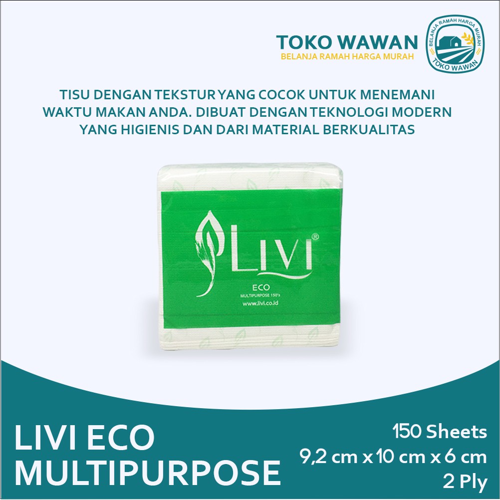 Jual Tissue Livi Eco Multipurpose 150 Sheets / Tissue Meja | Shopee ...