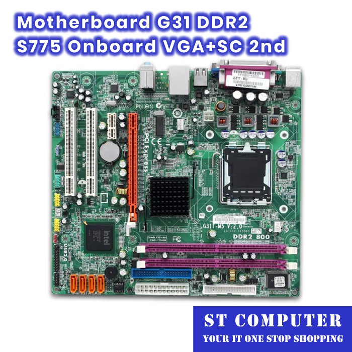 Jual Motherboard G31 Socket 775 DDR2 Onboard VGA + Sound Card Second | Shopee Indonesia