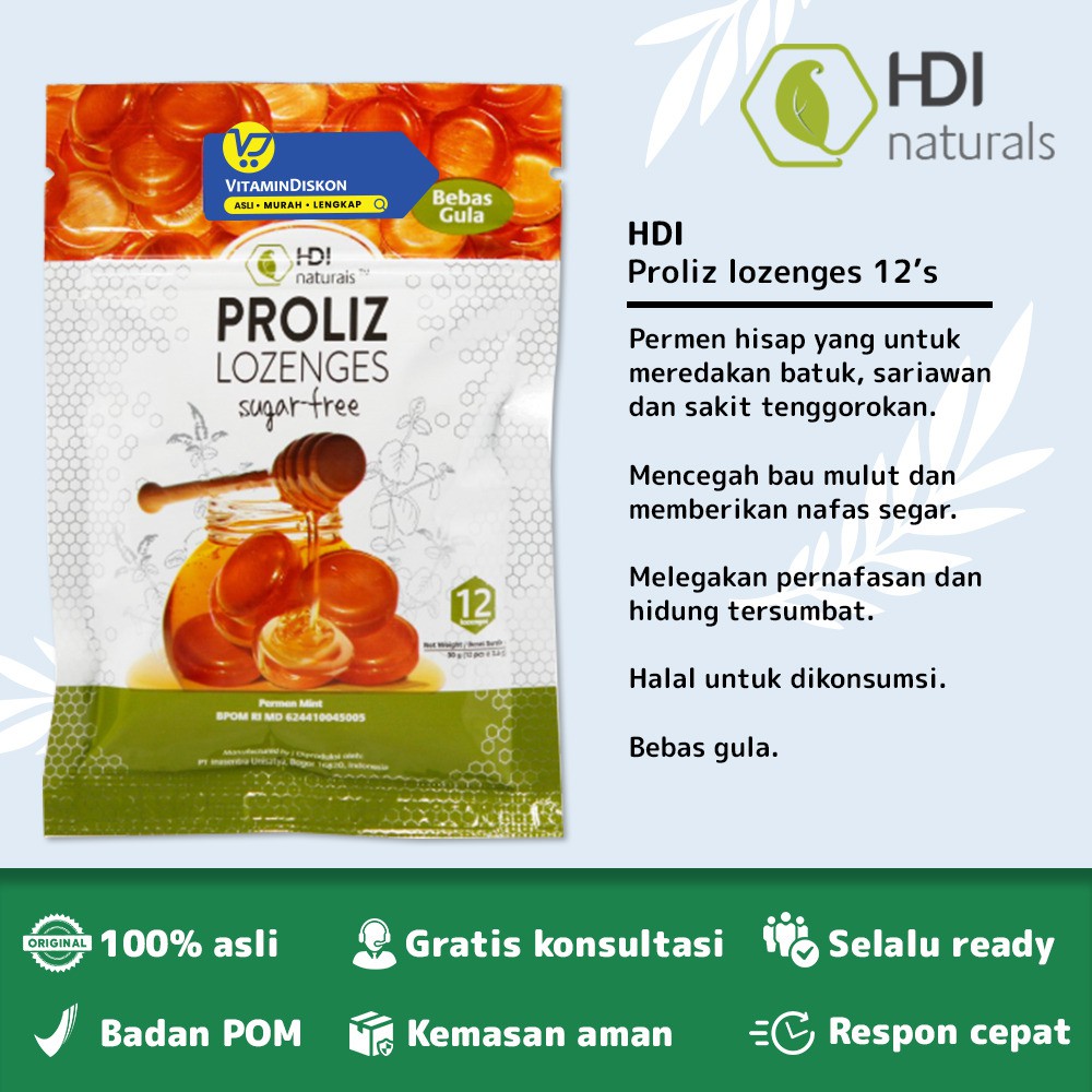 Jual Hdi Permen Hisap Pereda Radang Tenggorokan Proliz Lozenges ...