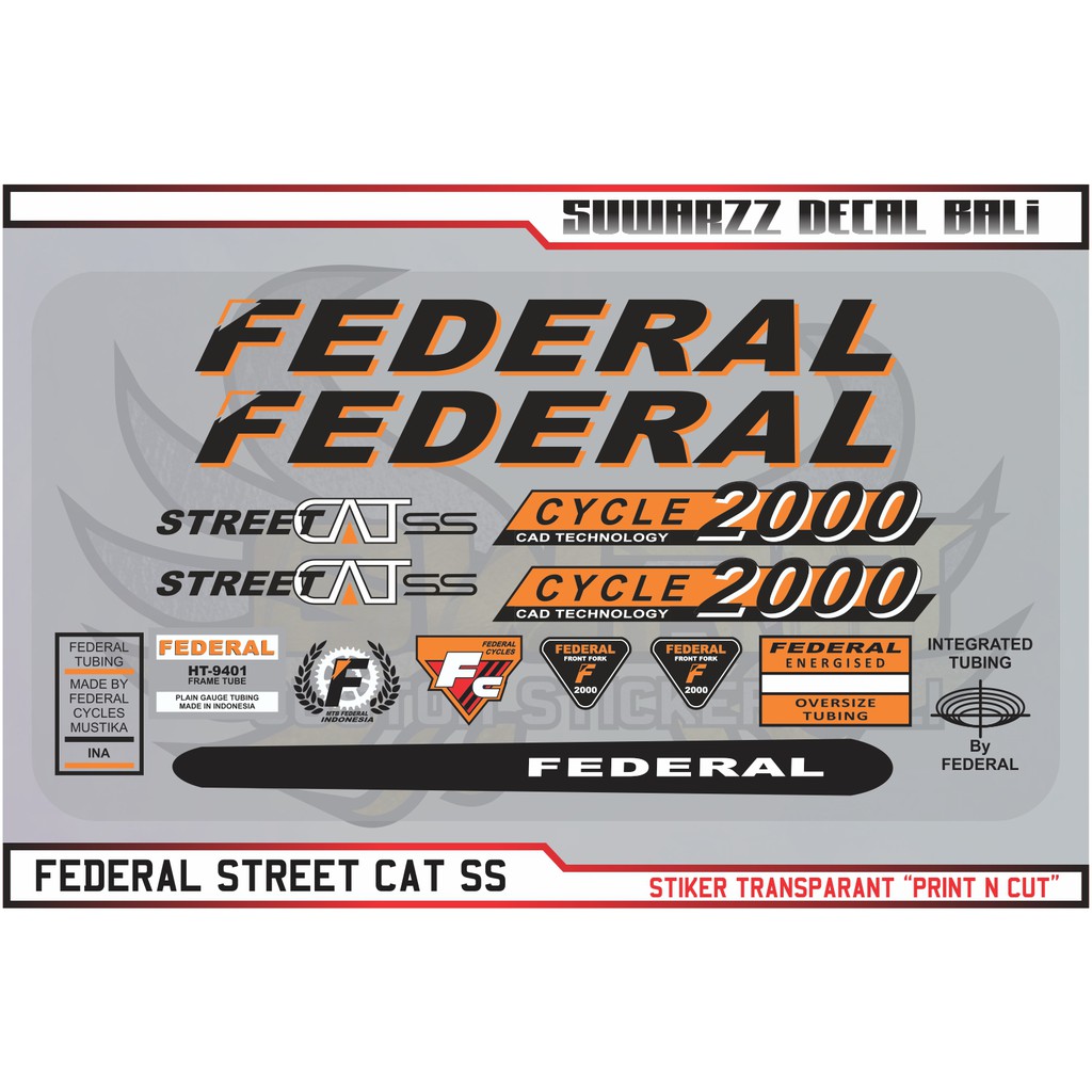 Jual DECAL STICKER STIKER FEDERAL STREET CAT SS | Shopee Indonesia