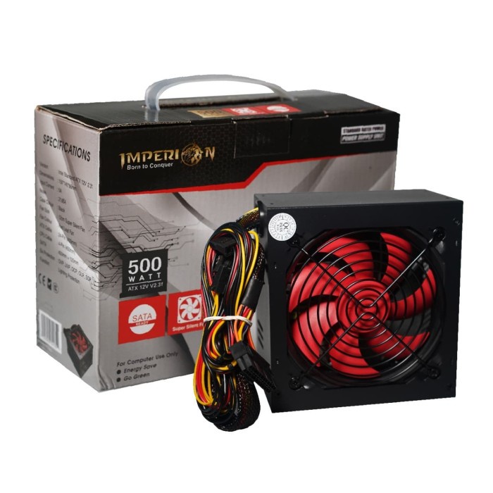 Jual POWER SUPPLY PSU IMPERION 500W GAMING b500 500watt 500 watt 4pin 4 ...