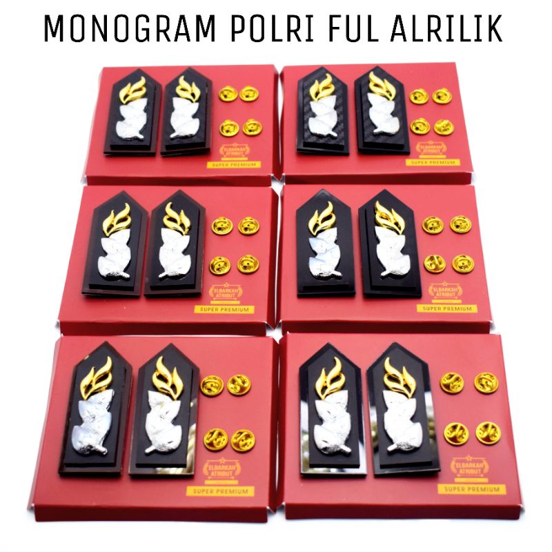 Jual MONOGRAM POLISI/POLRI FUL AKRILIK PENGAIT MAGNET/PAKU DOVE GLOSY ...