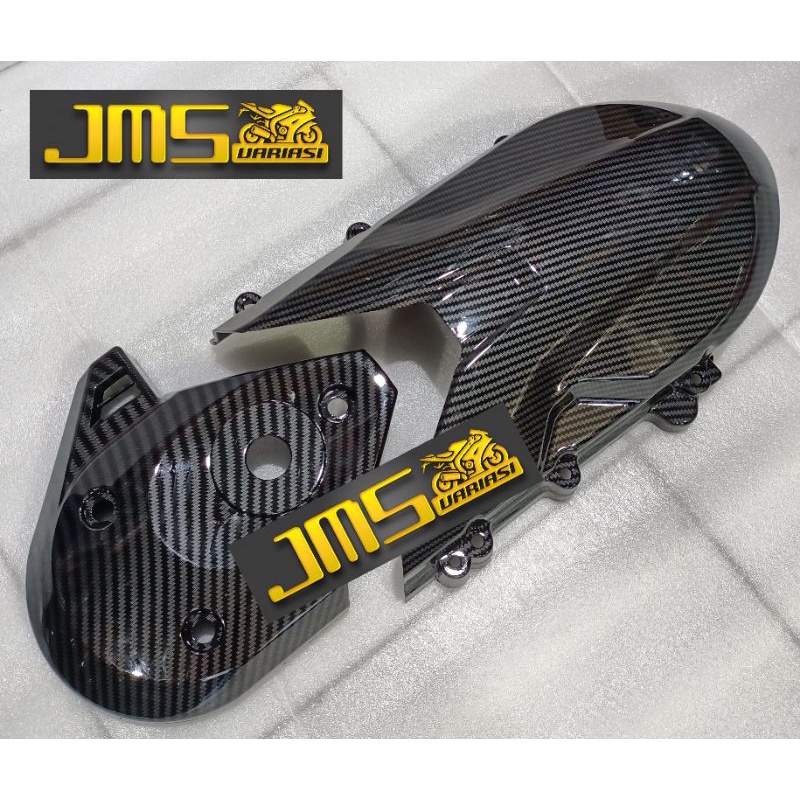 Jual cover tutup carbon hitam cvt dan keong cvt atau sambungan cvt beat ...