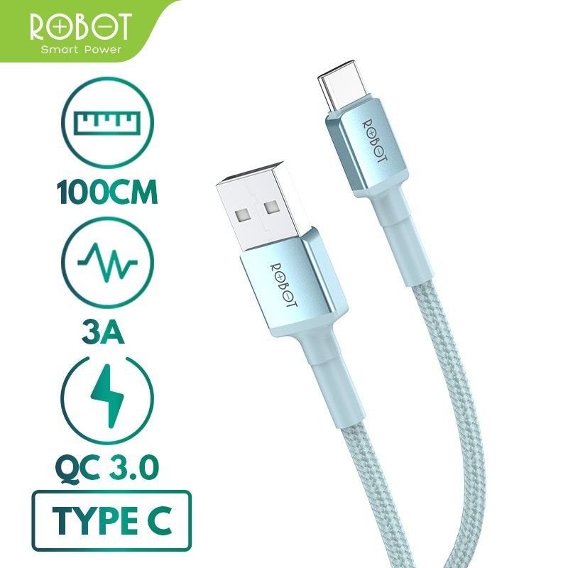 Jual PROMO ROBOT RSC100 KABEL DATA TYPE C 3A 100CM FAST CHARGING ...