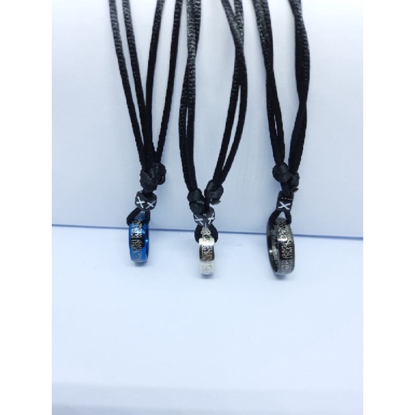 Jual Kalung Tali Pria Dan Wanita Liontin Cincin Titanium Kaligrafi ...