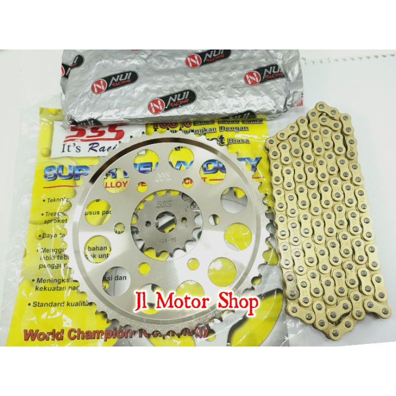 Jual GIR Gear Set GearSet Sss 428 CAMPURAN DEPAN BELAKANG BEDA MOTOR MIX GEAR SSS REQ | Shopee ...
