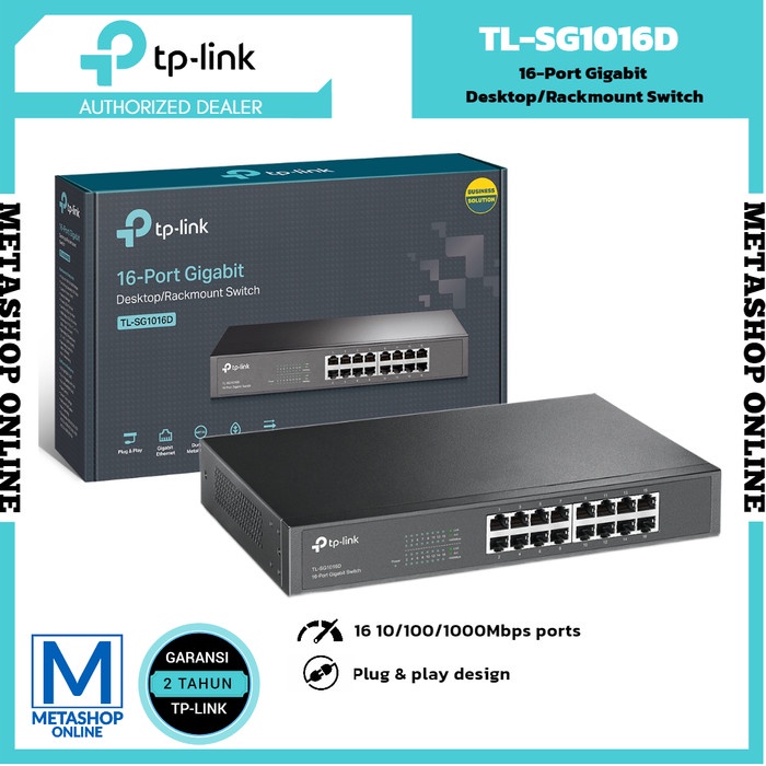 Jual TP-LINK TL-SG1016D 16 Port Gigabit Desktop Rackmount Switch TPLINK | Shopee Indonesia