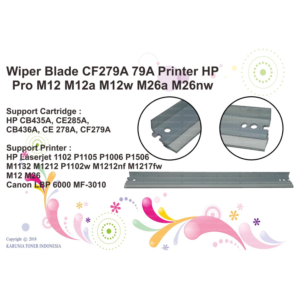 Jual Wiper Blade CF279A 79A Printer HP Pro M12 M12a M12w M26a M26nw ...