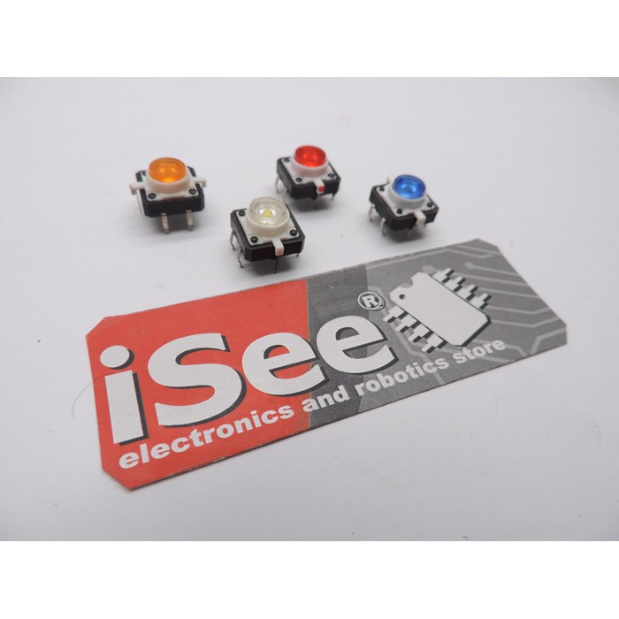 Jual Tactile Push Button Switch 12X12X7.3 mm Momentary Tact LED 12x12x7 ...