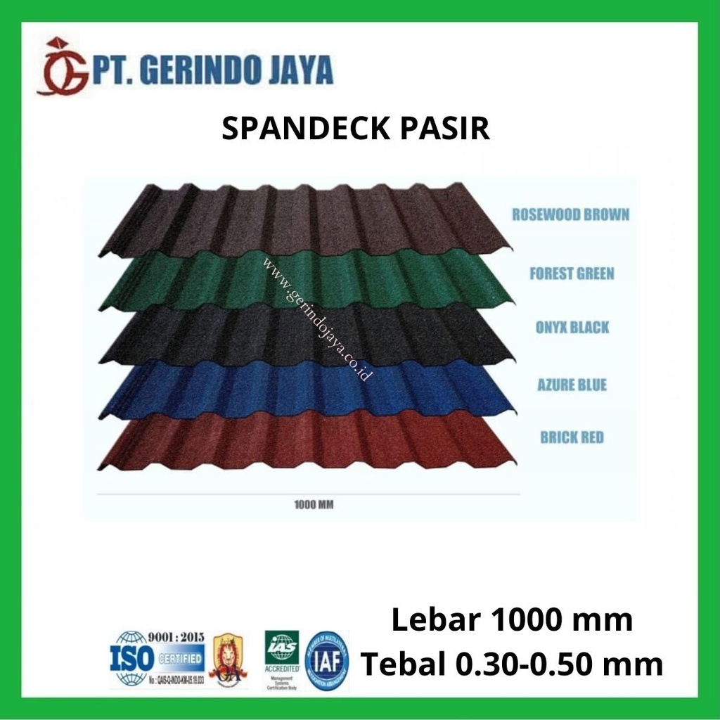 Jual ATAP SPANDEK PASIR LEBAR 1000 MM TEBAL 0.50 MM | Shopee Indonesia