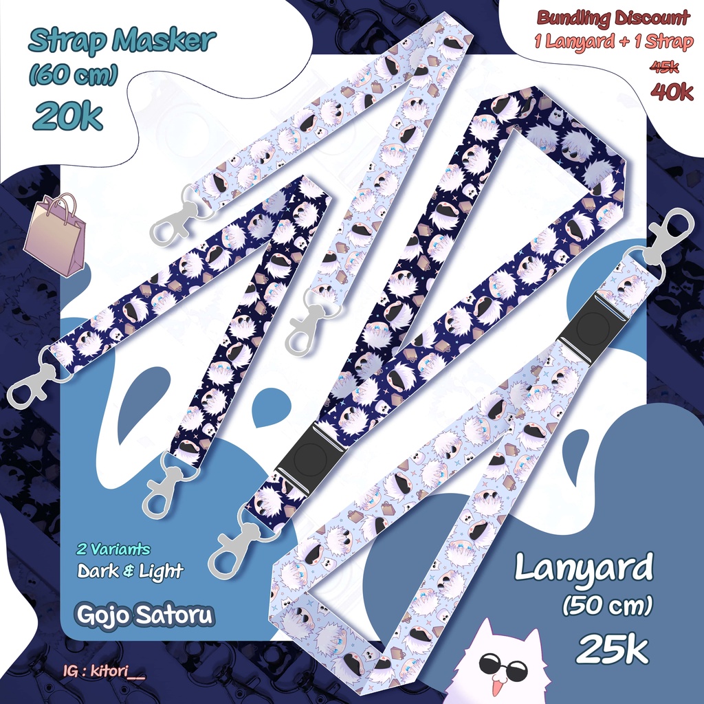 Jual KITORI | Lanyard & Mask Strap / Kalung Name Tag & Tali Pengait Masker | Jujutsu Kaisen ...