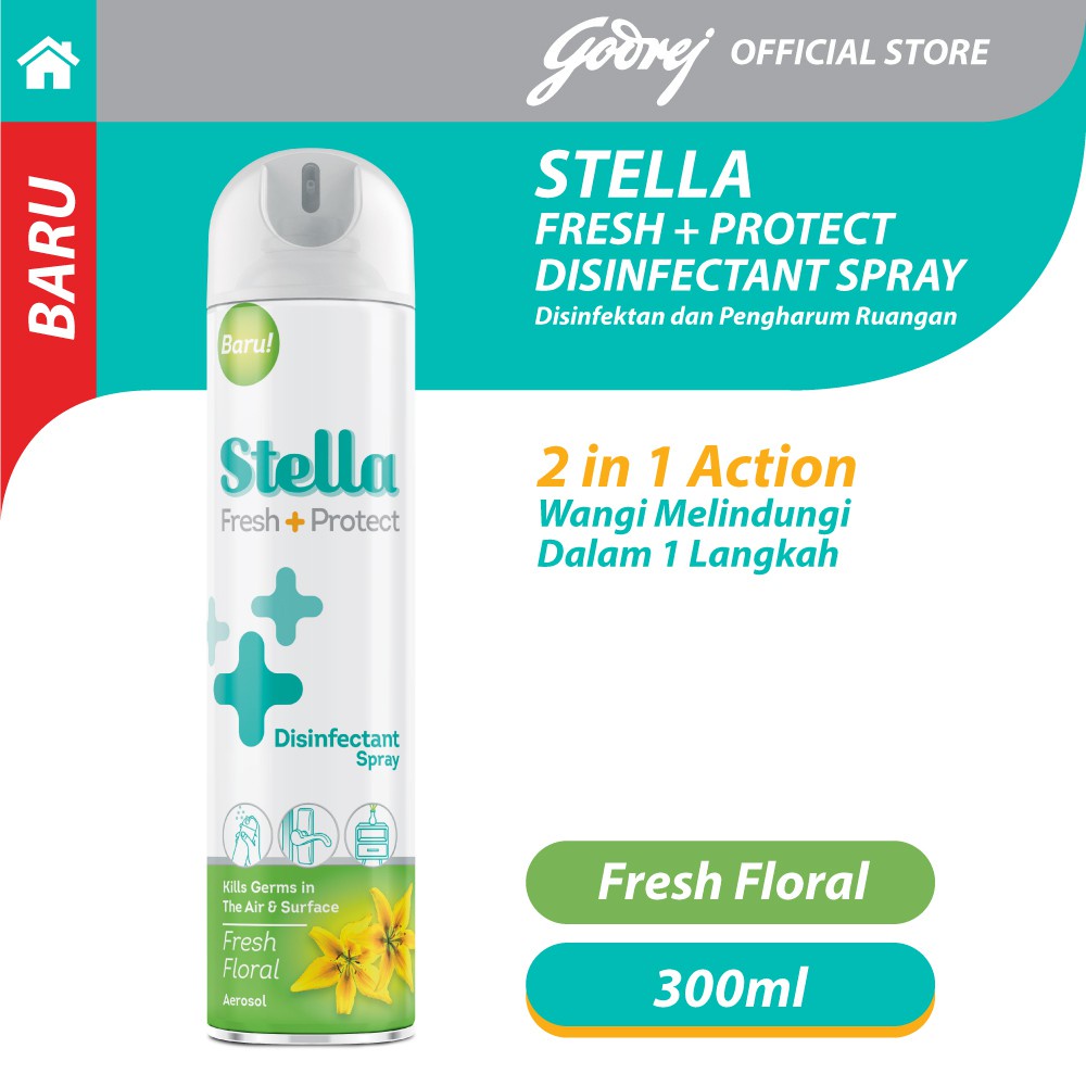 Jual Stella Disinfectant Spray Fresh Protect 300 Ml Aerosol | Shopee ...