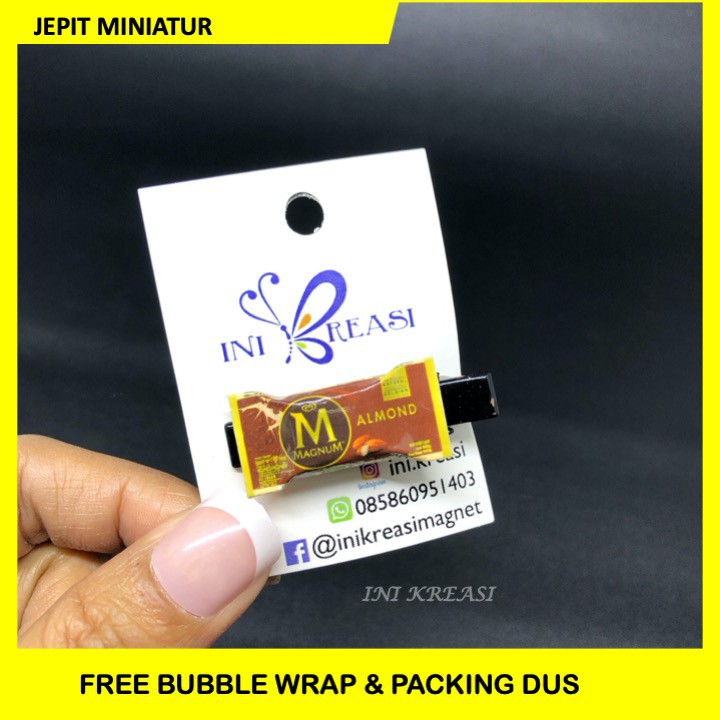 Jual JEPIT RAMBUT DAN HIJAB MINIATUR ICE CREAM MAGNUM | Shopee Indonesia