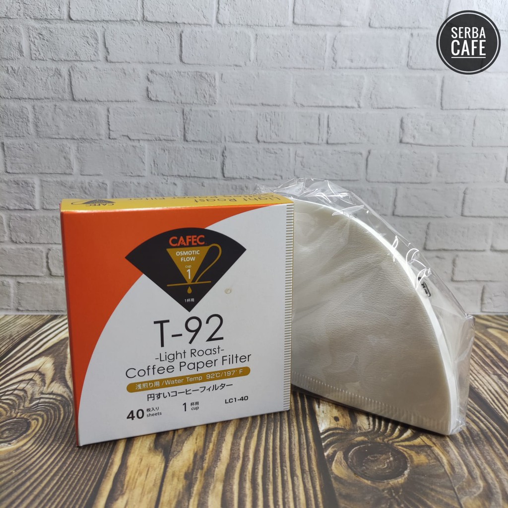 Jual Paper Filter CAFEC V60 Light Roast OSMOTIC FLOW T-92 (40 pcs ...