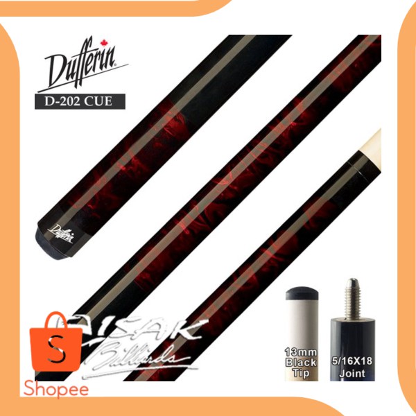 Jual Dufferin D-202 Pool Cue - Maple Billiard Stick Biliar Black Layer ...