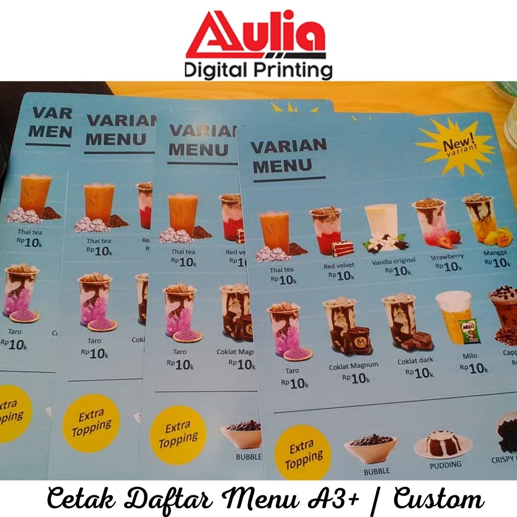 Jual Cetak Daftar Menu Artcarton 260gr A3+ | Custom | Shopee Indonesia