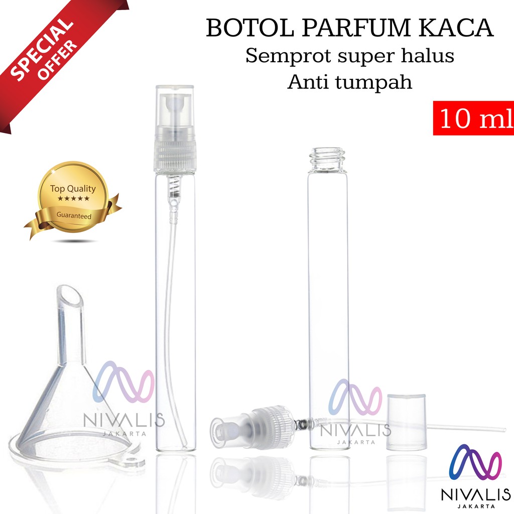 Jual BOTOL PARFUM KACA SPRAY 10ML SEMPROTAN SUPER HALUS BOTOL PARFUME ...