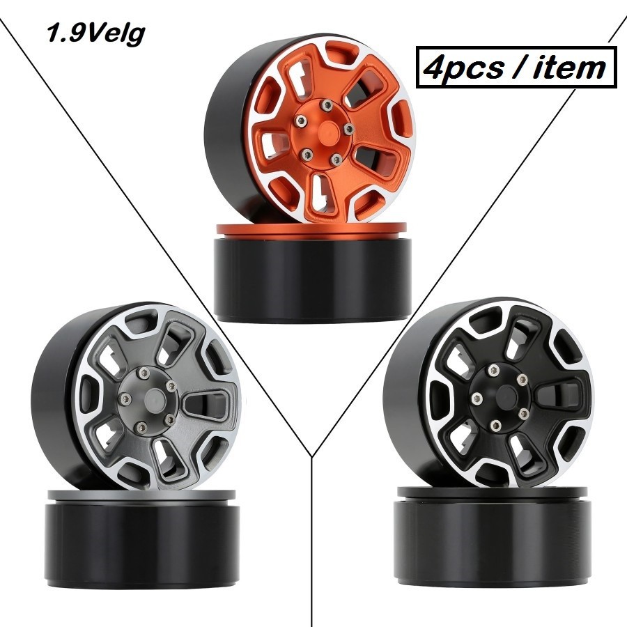Jual Velg 1.9 Alloy Beadlock Wheels Rim Gun Metal 4pcs RC Car Crawler ...