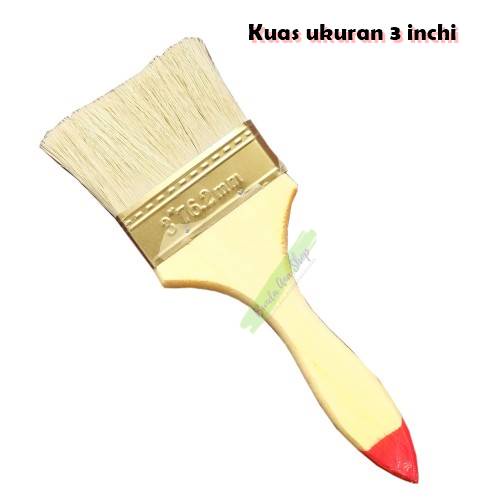 Jual Kuas Cat Tembok Besi Kayu ukuran besar 3" Kuas gagang kayu ukuran ...