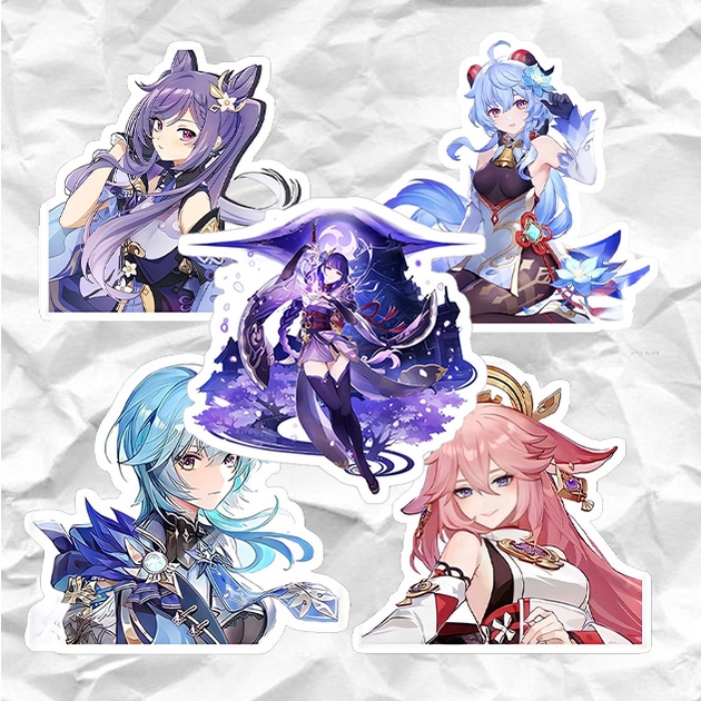 Jual Genshin Impact Sticker - Raiden Shogun I Ganyu I Yae I Keqing I ...