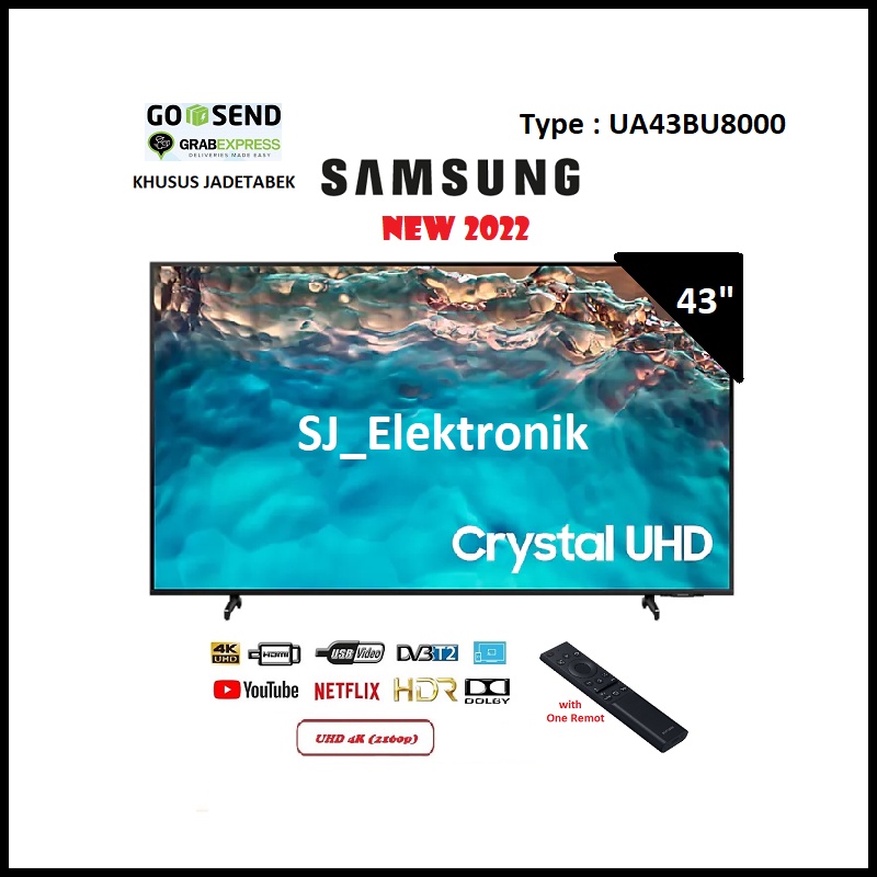 Jual LED TV Samsung 43 Inch UA43BU8000 - 43BU8000 Smart Crystal UHD 4K | Shopee Indonesia