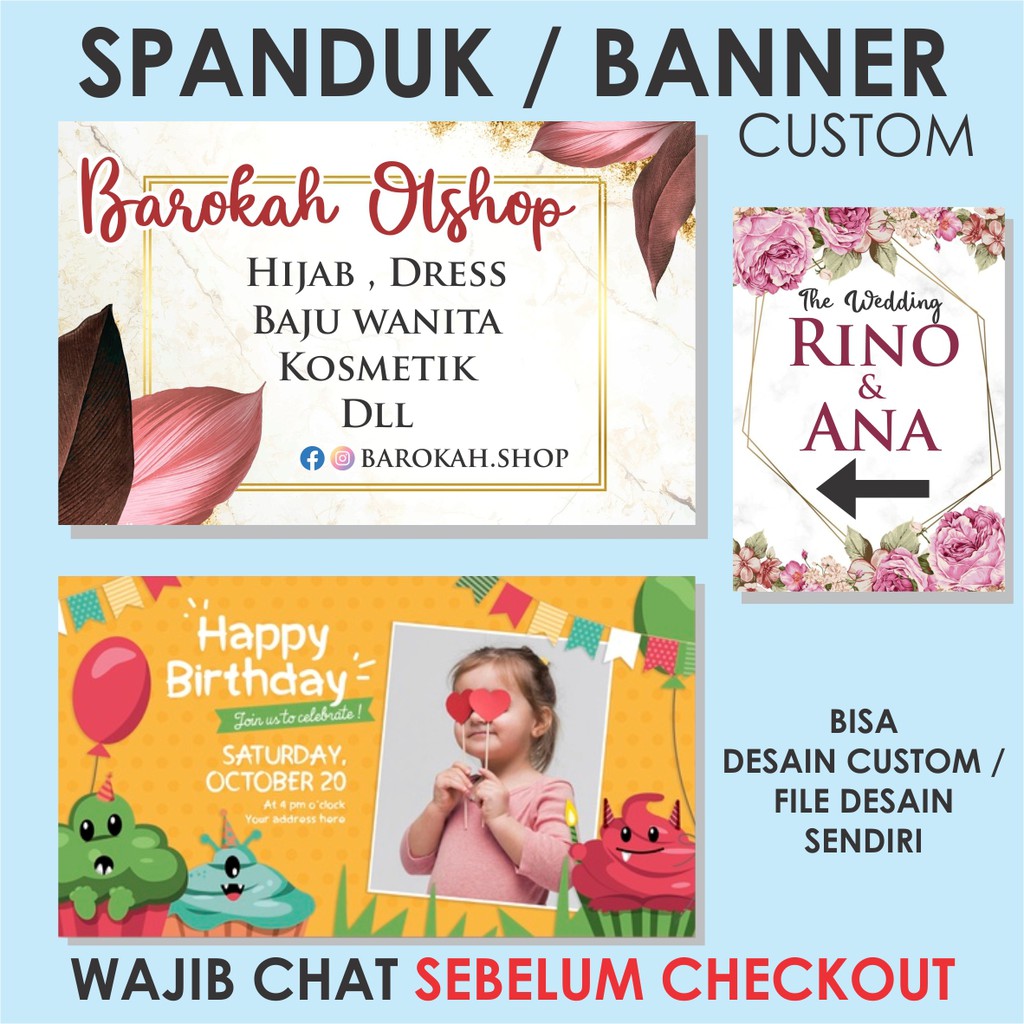 Jual SPANDUK BANNER CUSTOM / BANNER OLSHOP / BANNER ULANGTAHUN ...