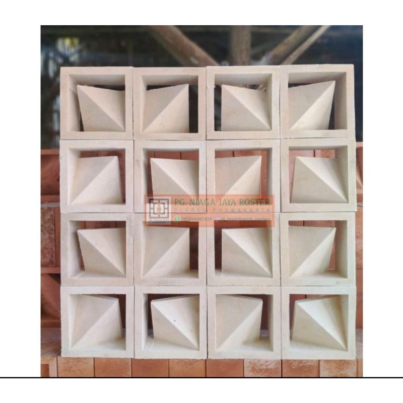 Jual roster/beton/modern/minimalis/lubang angin/roster motif l putih ...