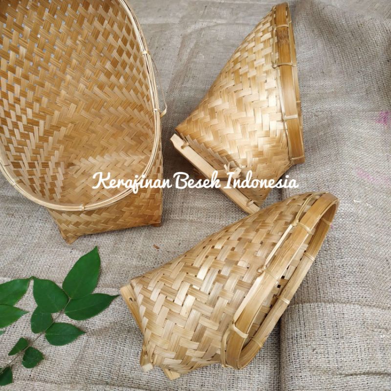 Jual ( POT GANTUNG BAMBU SET ) pot bunga / pot bambu / pot murah / vas ...