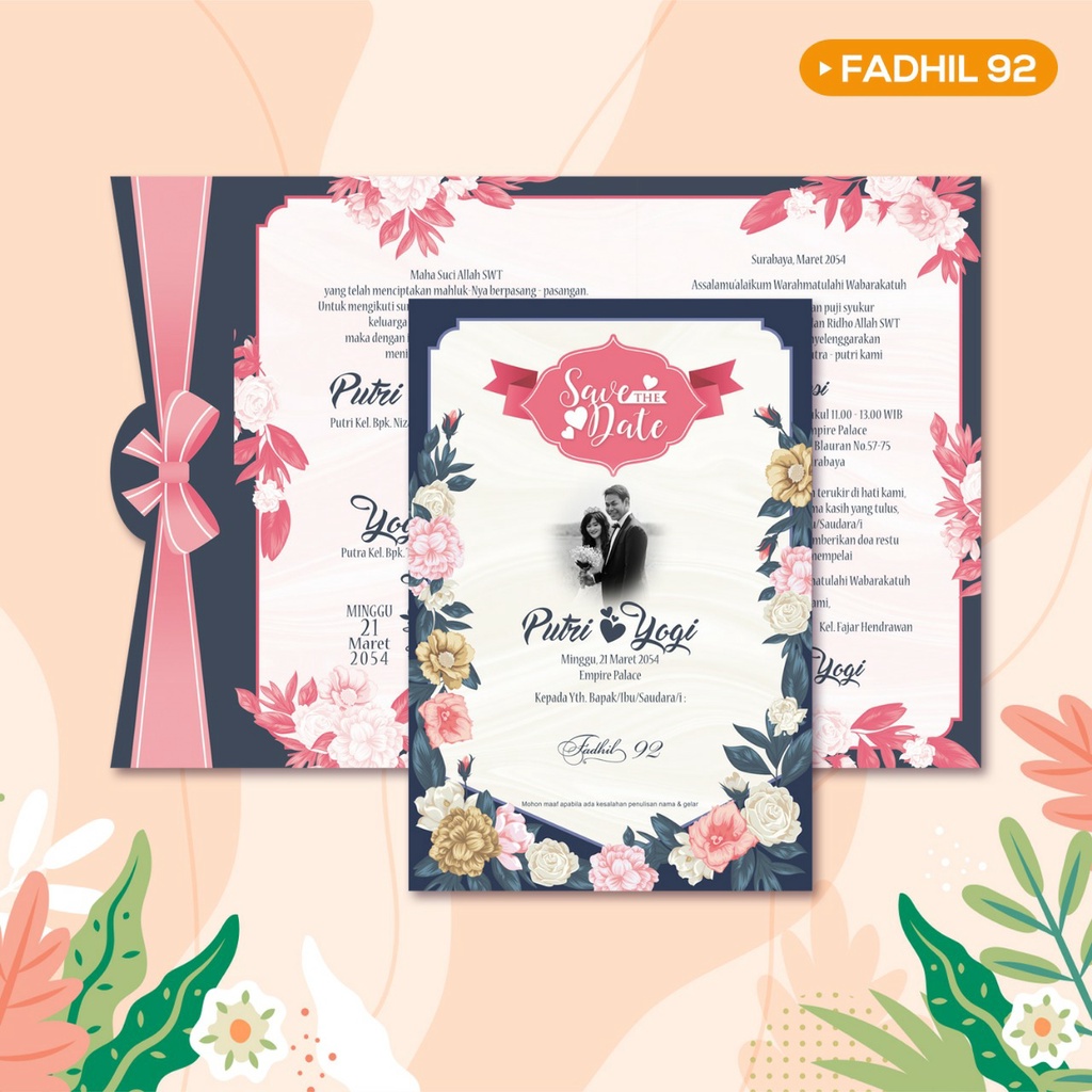 Jual Blangko Undangan Fadhil 92 (Free File Setting Corel) | Shopee ...