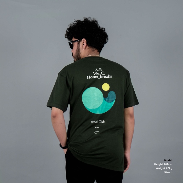 Jual UNKL347 Kaos T-shirt Katun Lengan Pendek Motif Hijau Tua WEILAND ...