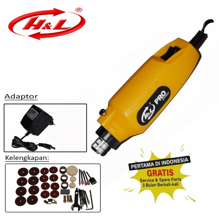 Jual H&L Pro Mini Grinder Bor 1.5 - 3.2 mm Alat Tuner Listrik Set Mata ...