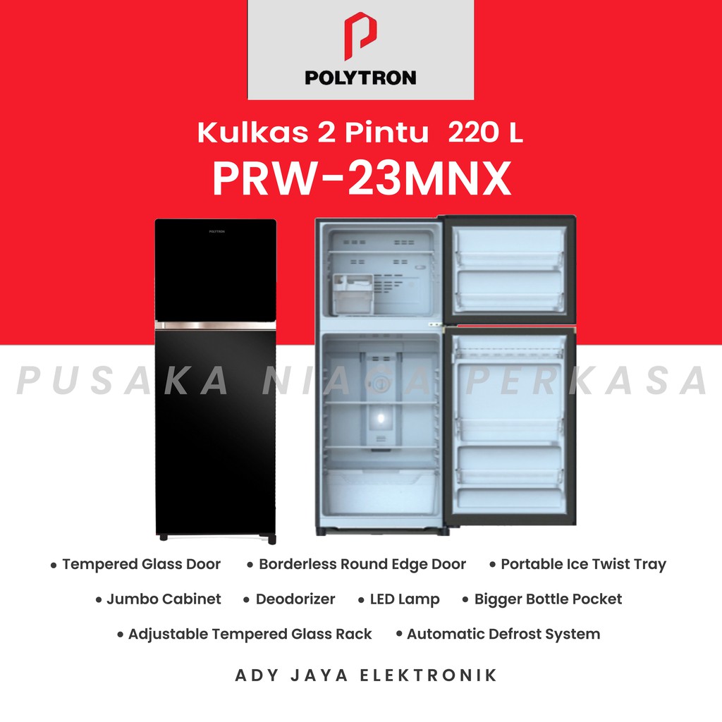 Jual KULKAS POLYTRON 2 PINTU PRM-23MNX (220L) | Shopee Indonesia