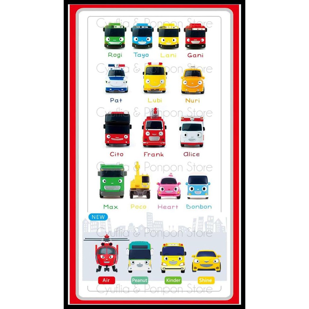Jual MAINAN Tayo The Little Bus Mini Toy 6 Set | Cito Nuri Toto Frank ...