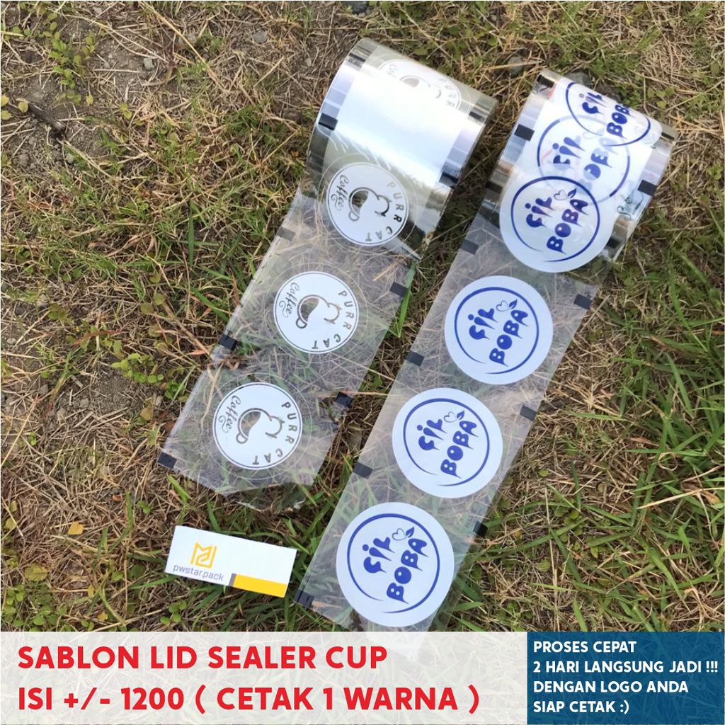 Jual SABLON LID SEALER CUP TUTUP CUP PLASTIK ISI 1200pcs CETAK 1 WARNA ...