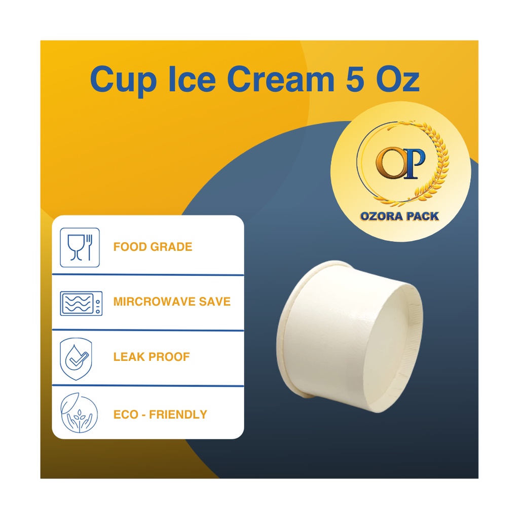 Jual Paper Ice Cream Cup 5 Oz Cold Polos Dpe / Gelas Kertas Es Krim 5 ...