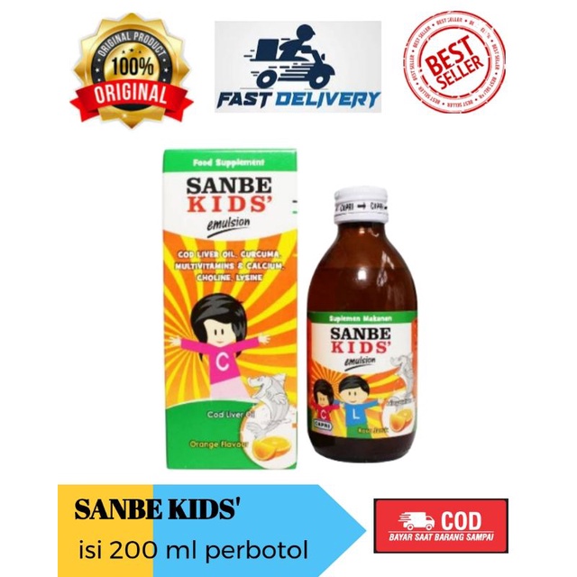 Jual Sanbe Kids Emulsion 200 ml/MULTIVITAMIN ANAK | Shopee Indonesia