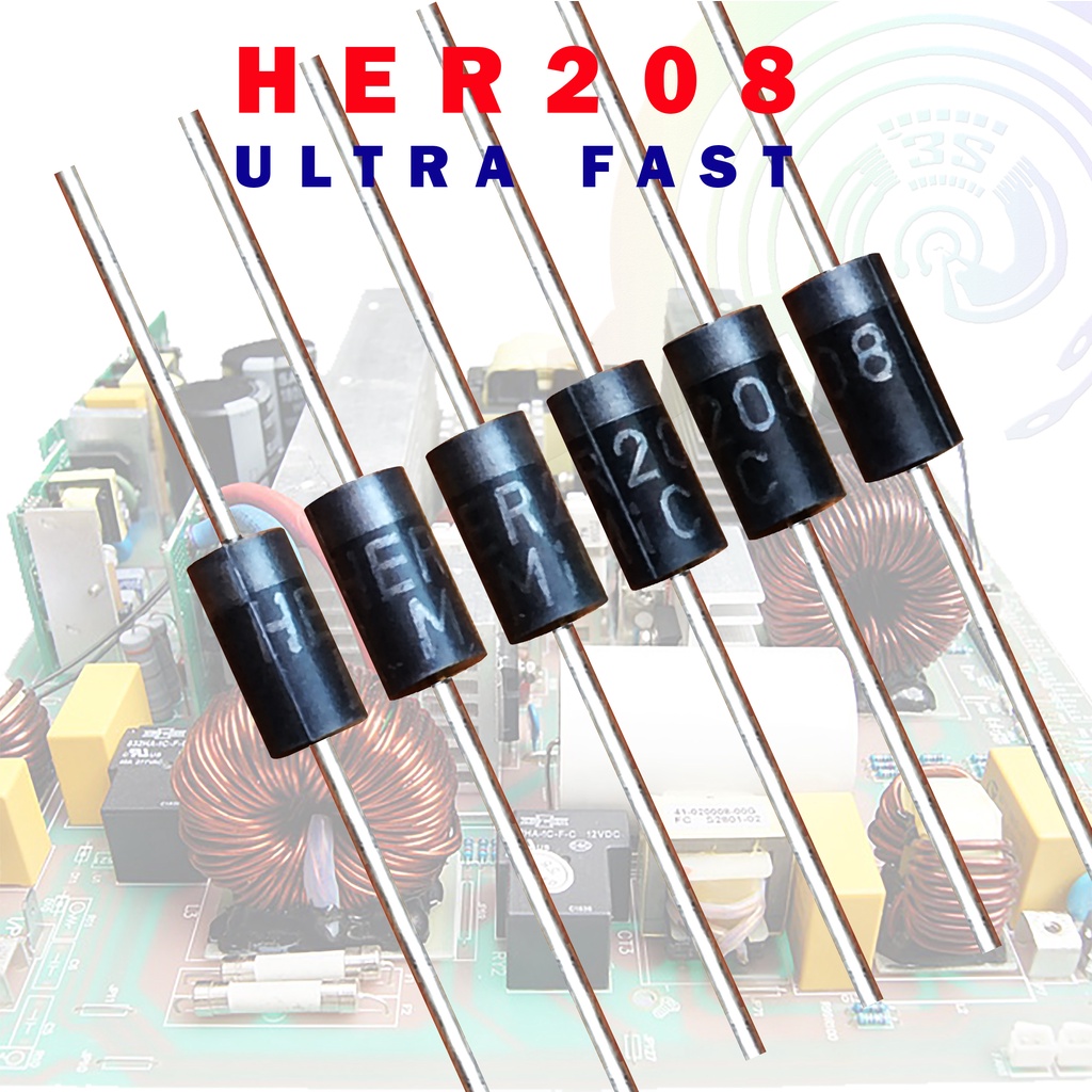 Jual HER208 DIODE ULTRA FAST RECOVERY RECTIFIER 1000V 2A | Shopee Indonesia
