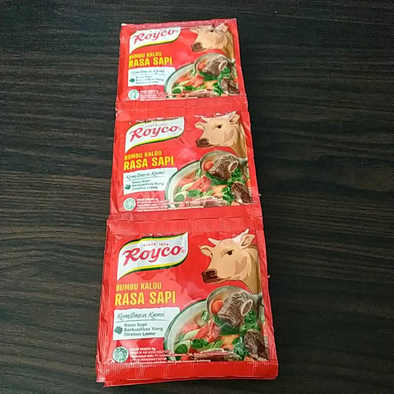 Jual Royco Bumbu Kaldu Ayam Sapi 8G 1 Renceng Isi 12 Sachet | Shopee ...