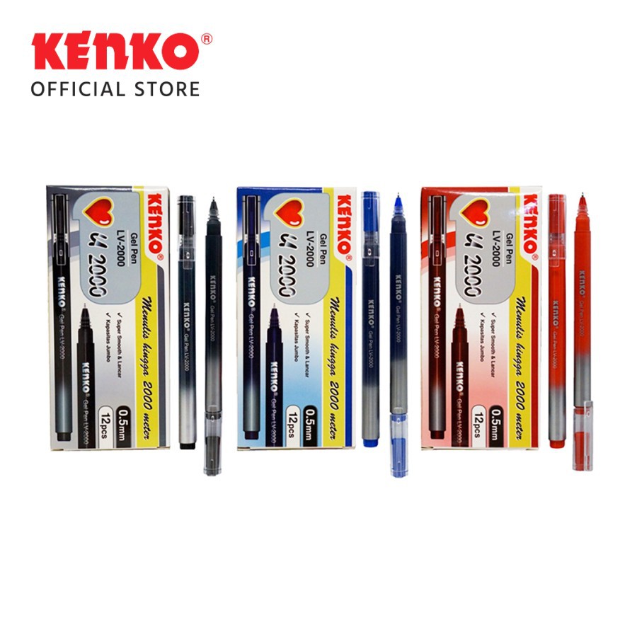 Jual Pulpen KENKO Gel Pen LV 2000 per PCS | Shopee Indonesia