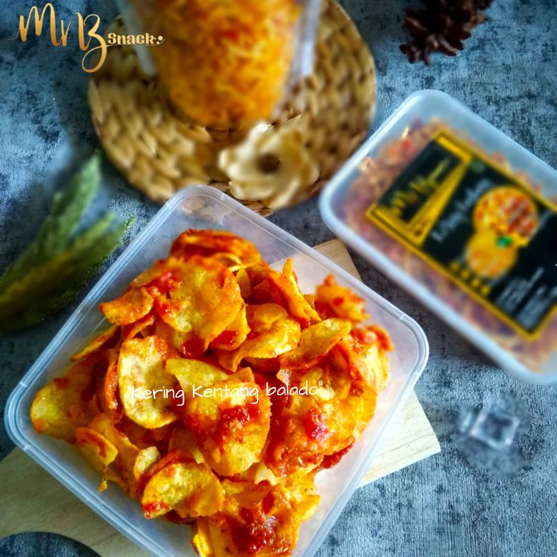 Jual Keripik Kentang Balado kering kentang 250gr kentang Garing snack ...