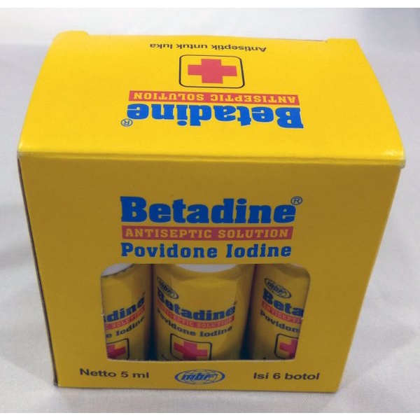 Jual BETADINE 5 ML ANTISEPTIC SOLUTION OBAT LUKA 1 PAK ISI 6 PCS ...
