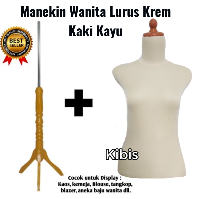 Jual MANEKIN LURUS KAIN KREM DENGAN KAKI KAYU MANEKIN | Shopee Indonesia