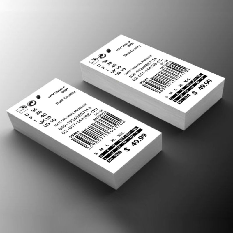 Jual hang tag label baju murah ukuran 3x7 bonus tali , hangtag barcode ...