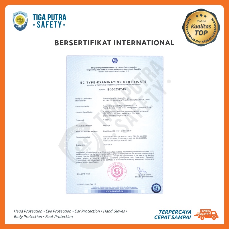 Jual ASTABIL 50608 Safety Harness / Full Body Sabuk Belt Climbing ...