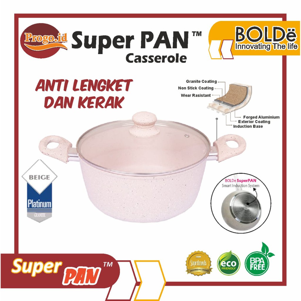 Jual Panci Gagang 24 Cm BOLDe Super Pan Granite Pan Casserole Granite ...