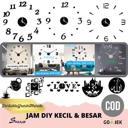 Jual Jan Dinding Tempel Diy Analog 3D Kecil ,Tempel Tembok, Desain ...