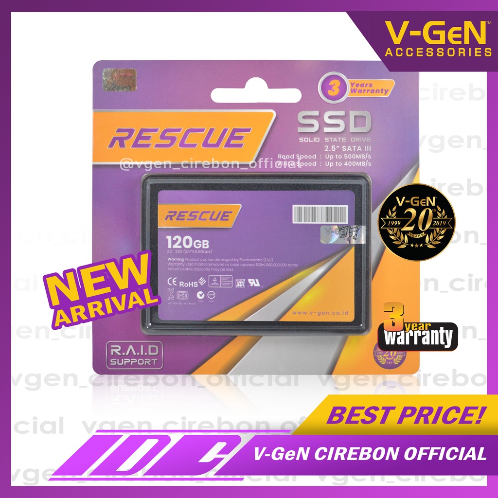 Jual SSD RESCUE 128GB , 256GB , 512GB , 960GB V-GeN SATA III | Shopee ...