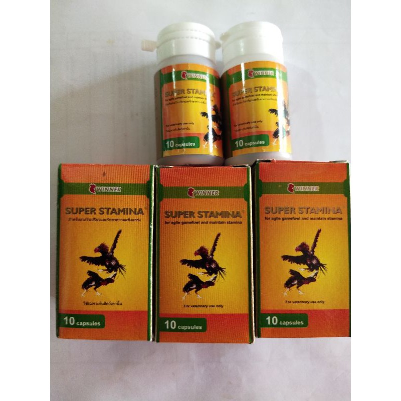 Jual 1 botol SUPER STAMINA 10 kapsul VITAMIN TENAGA NAFAS AYAM TARUNG ...