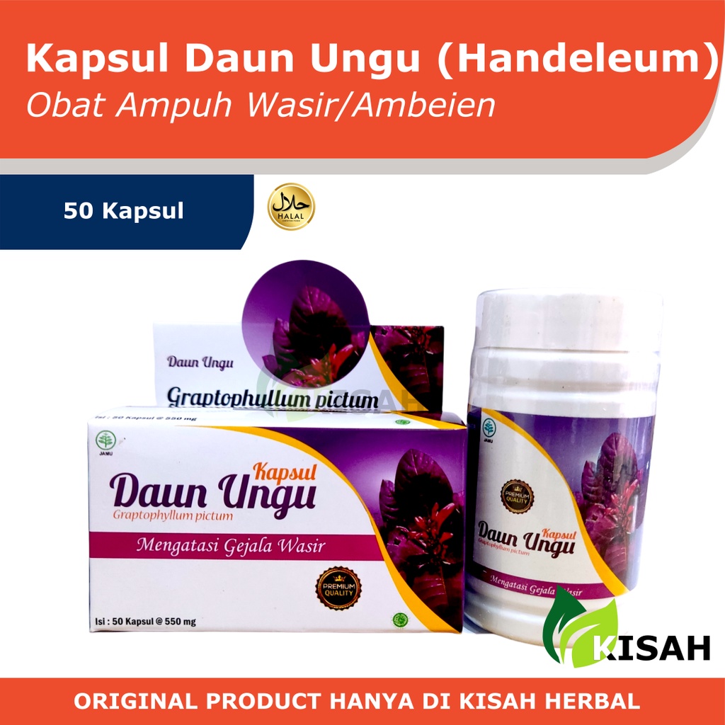 Jual Kapsul Daun Ungu 50 Kapsul | Obat Wasir/Ambeien Reaksi Cepat (Daun Handeleum) | Shopee ...